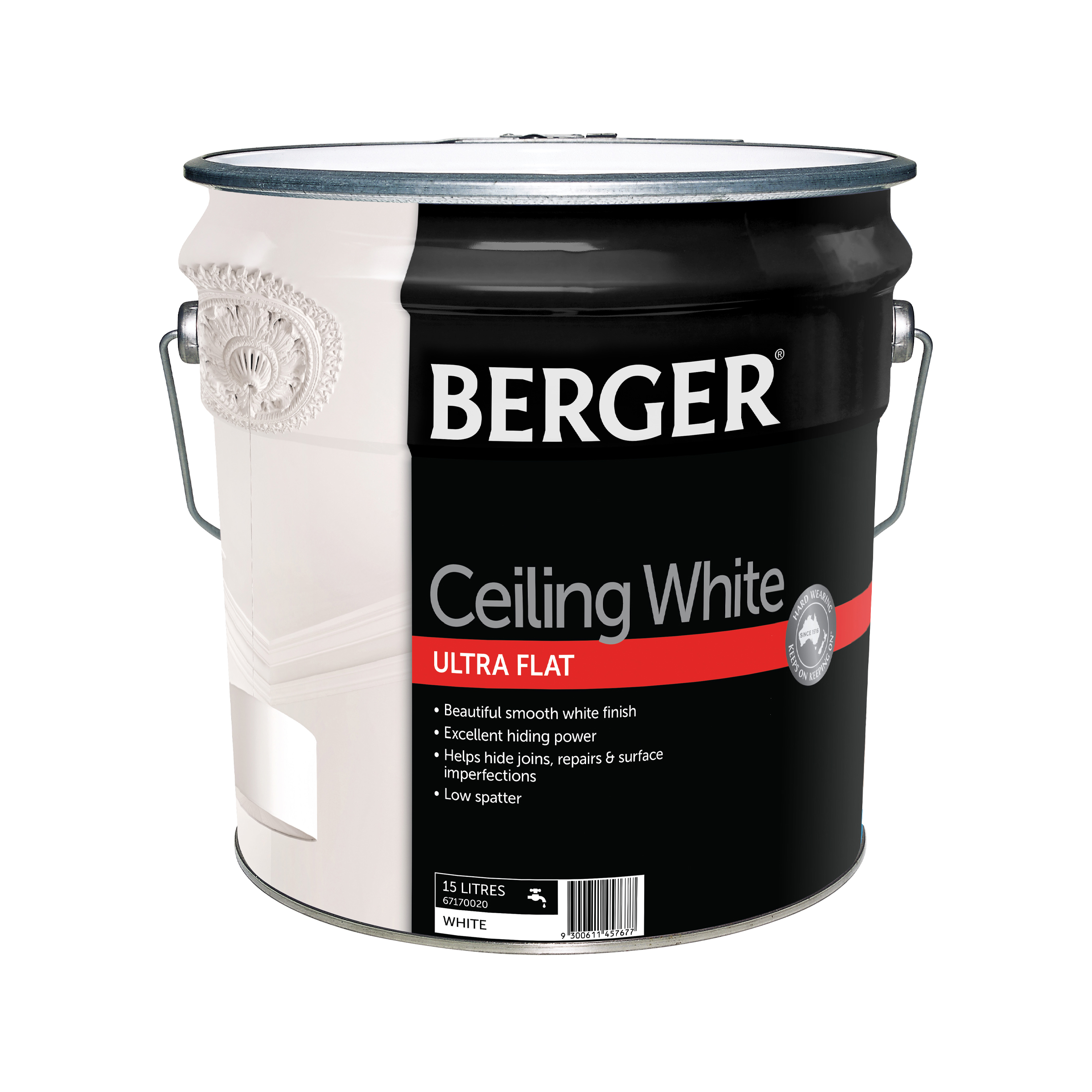 Berger Premium Ceiling White Ultra Flat 15L - Inspirations Paint