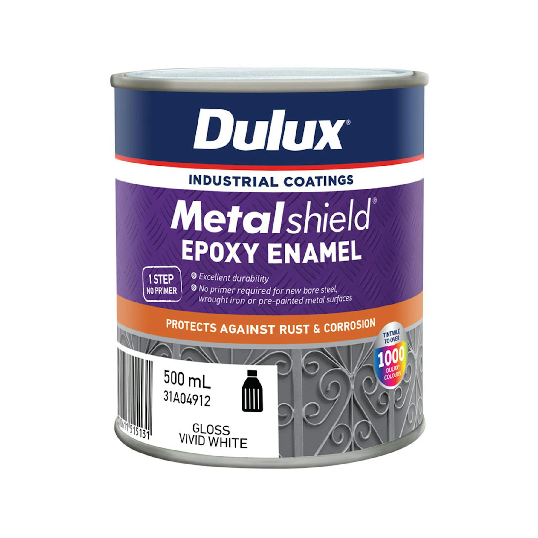 Dulux Metalshield Epoxy Enamel Gloss White 500ml - Inspirations Paint Dulux Metalshield Epoxy Enamel Gloss White 500ml - Inspirations Paint