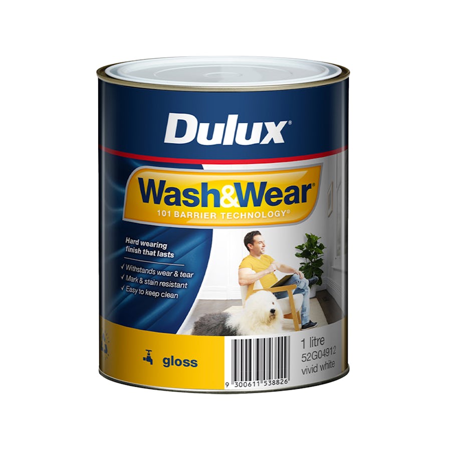 Dulux Wash&Wear Gloss Vivid White 1L - Inspirations Paint Dulux Wash&Wear Gloss Vivid White 1L - Inspirations Paint