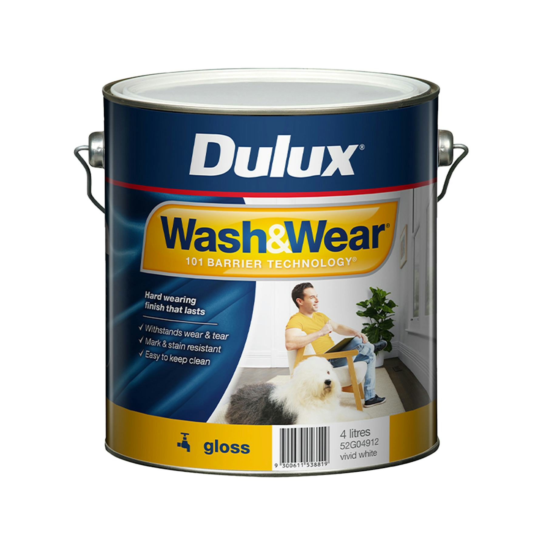 Dulux Wash&Wear Gloss Vivid White 4L - Inspirations Paint Dulux Wash&Wear Gloss Vivid White 4L - Inspirations Paint